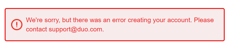 How do I resolve the errors "Unable to complete signup" or "There was ...