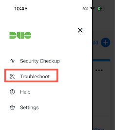 Guide to Troubleshoot feature in Duo Mobile on iOS