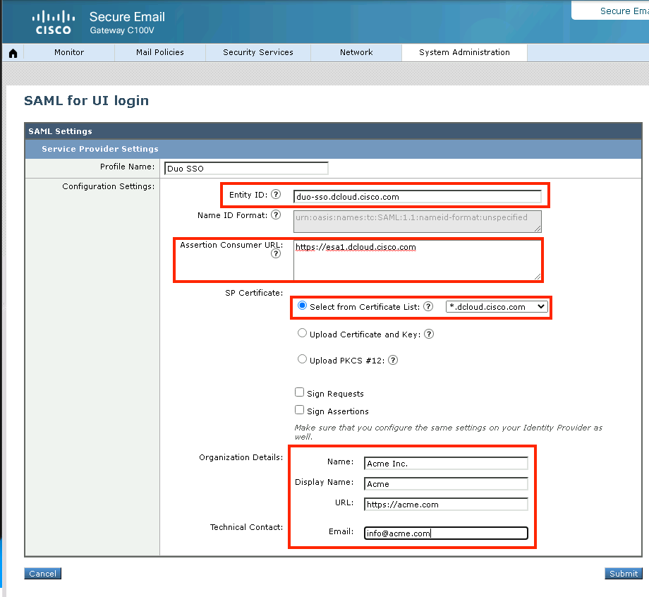 Guide to protecting Cisco Secure Email with Duo Single Sign-On
