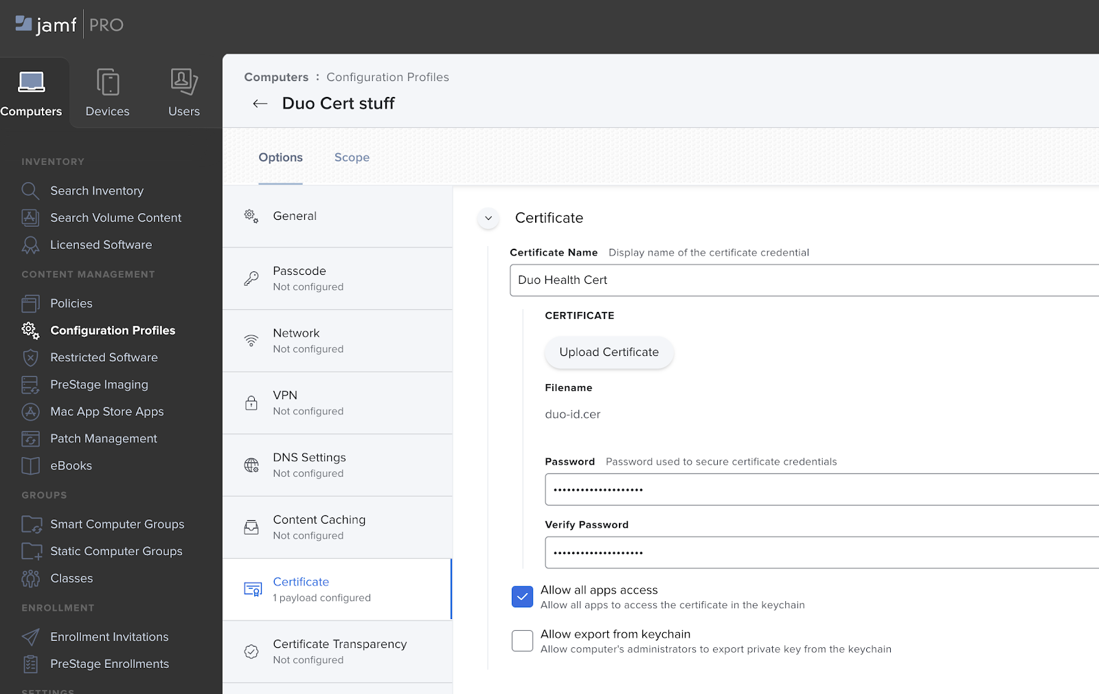 Guide to Duo Desktop certificate deployment for macOS 11+ users