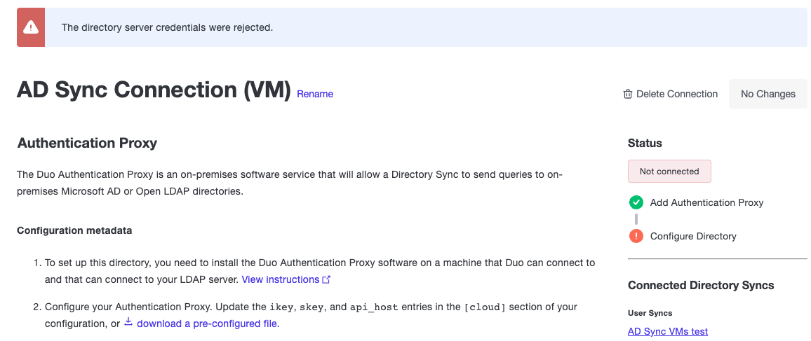 Why were my Active Directory server credentials rejected when ...