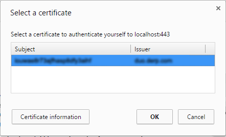 Why am I receiving a "Select a certificate" pop-up while authenticating to my Windows DAG?