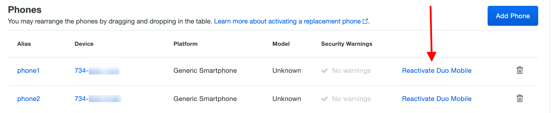 Can I activate or reactivate Duo Mobile on a phone or tablet for users ...