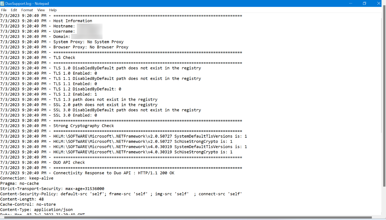 How do I use the Support Script for Duo's Windows Applications?