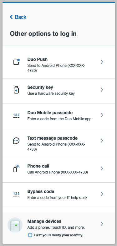 Where can I change my device's default authentication method?