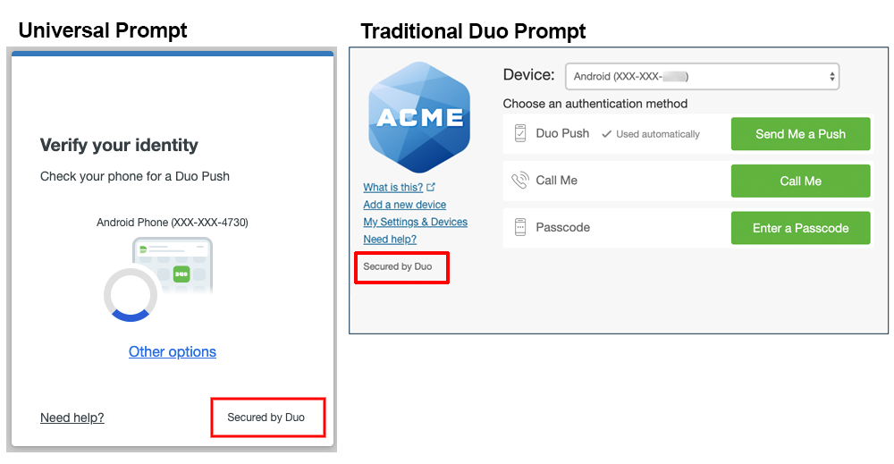 Can I remove the "Secured by Duo" branding from the Duo Prompt?