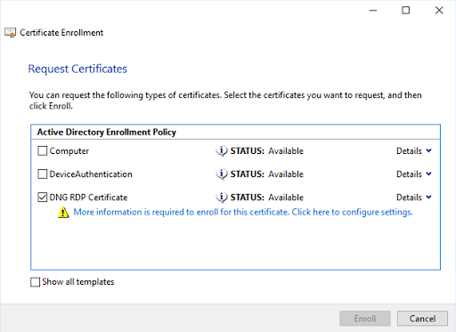 Guide to resolving certificate errors for RDP with the Duo Network Gateway
