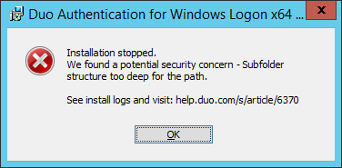 Why did the Duo Authentication for Windows Logon Installer exit with ...