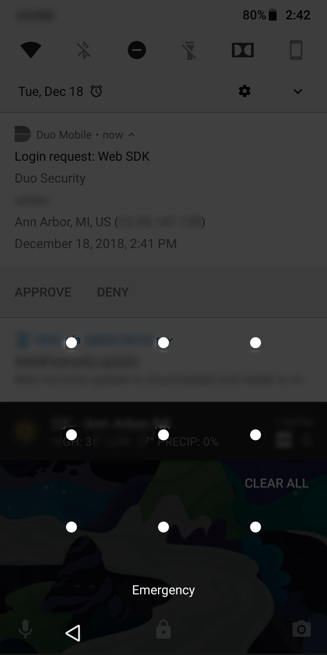 How do I approve a Duo Push from the Android lock screen?
