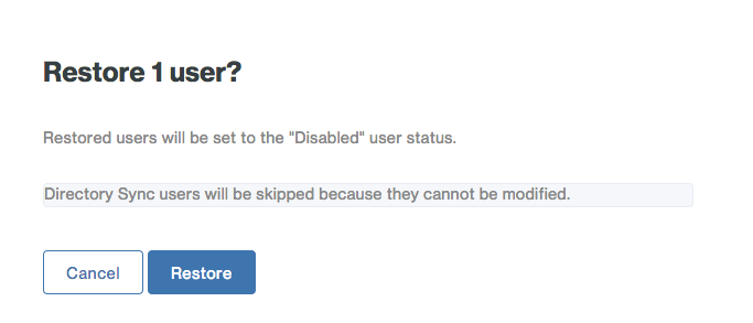 How do I restore a user in Pending Deletion to their previous status?