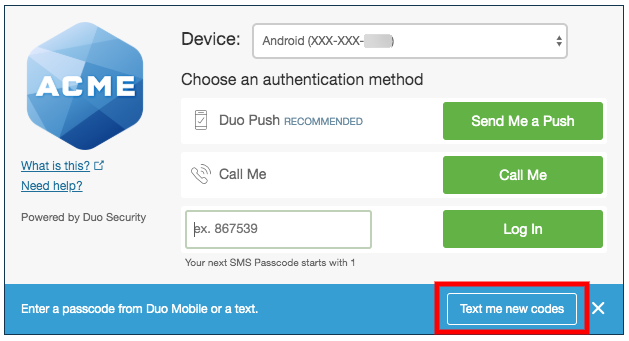 Why is there no SMS option in the traditional Duo Prompt or Universal ...