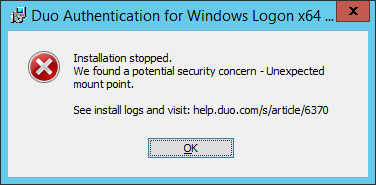 Why did the Duo Authentication for Windows Logon Installer exit with ...
