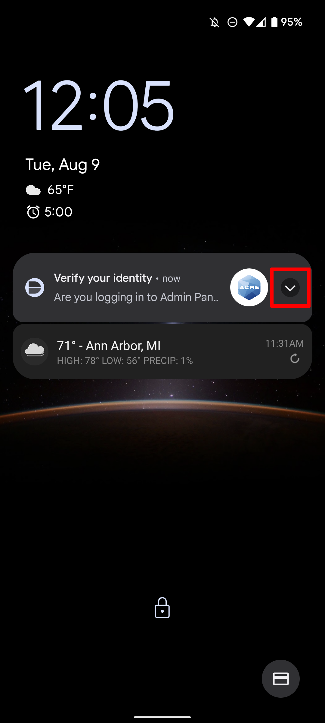How do I approve a Duo Push from the Android lock screen?