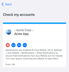 Guide to Troubleshoot feature in Duo Mobile on iOS