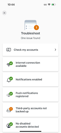 Guide to Troubleshoot feature in Duo Mobile on iOS