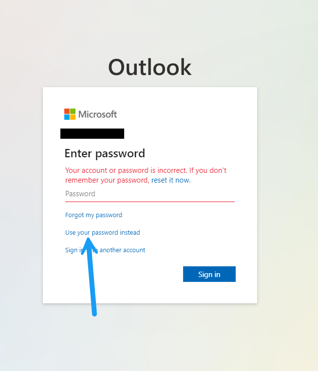Why do I have to use the "Use your password instead" option when ...