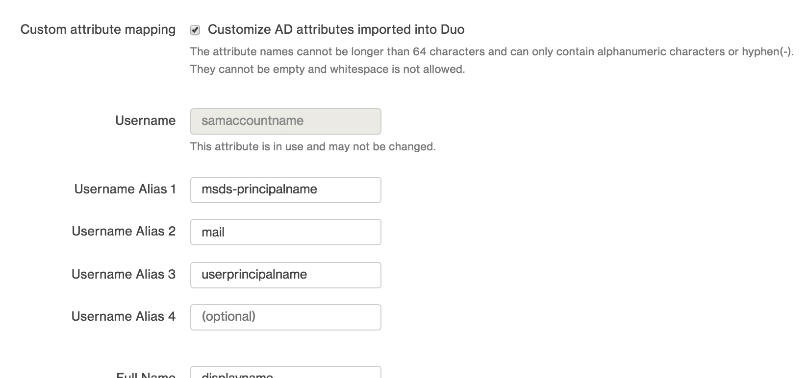 Duo Username Aliases Configuration Guide