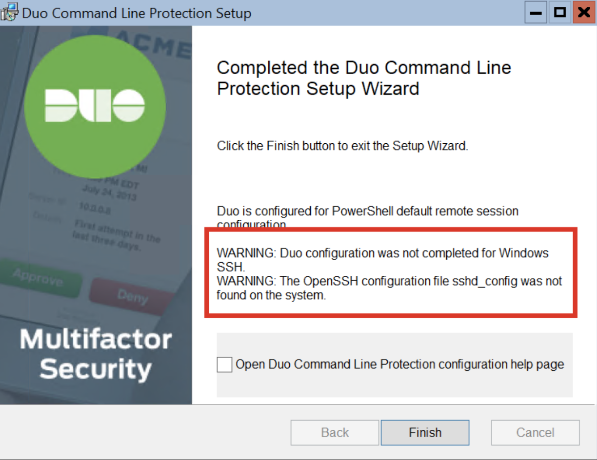 Can Duo Windows Command Line Protection be installed without enabling ...