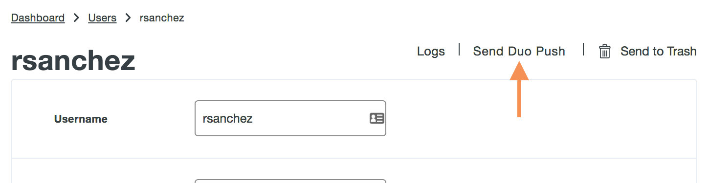 Can I send a test Duo Push to my users?